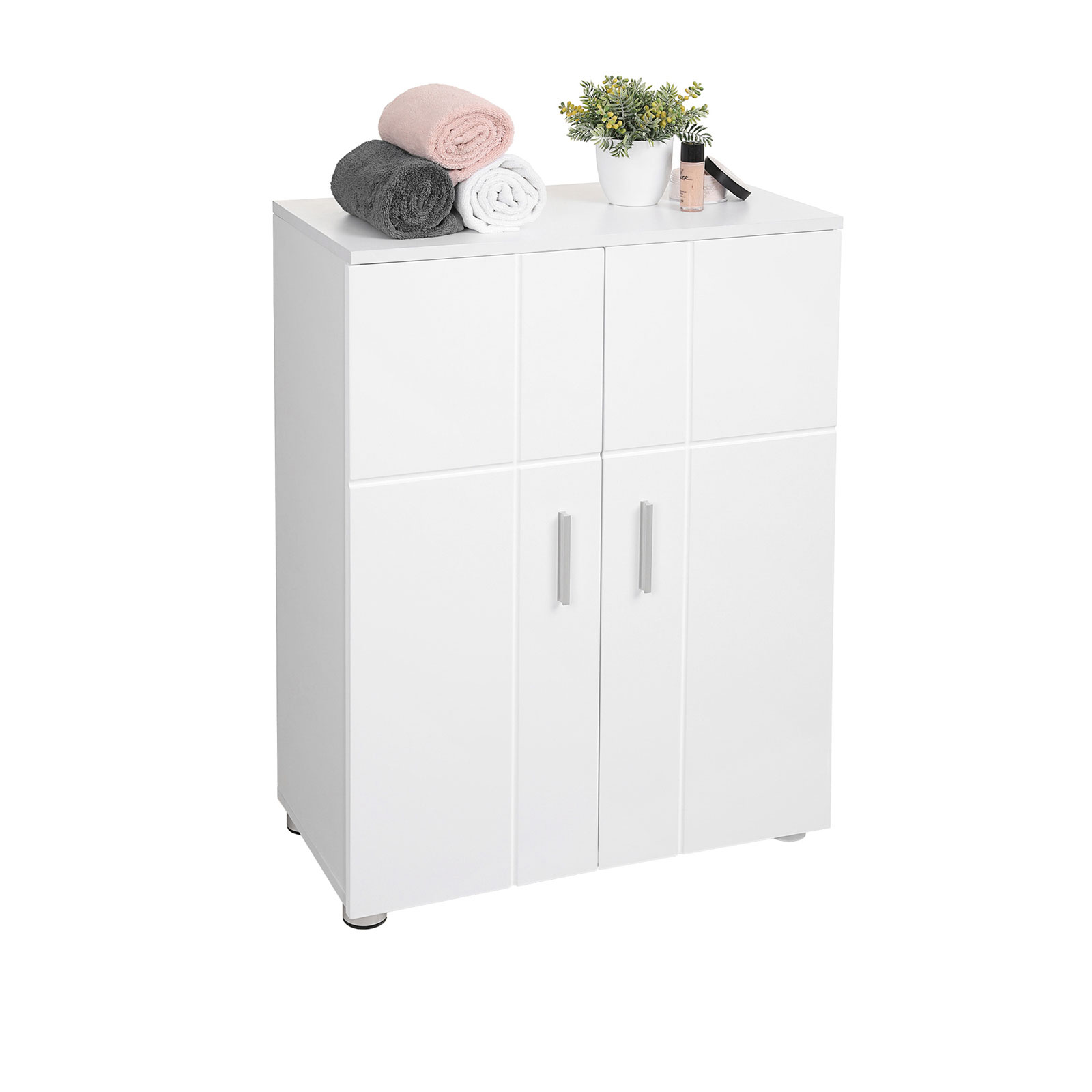 VASAGLE Armadietto da Bagno, Mobiletto Multiuso con Doppia Anta ...