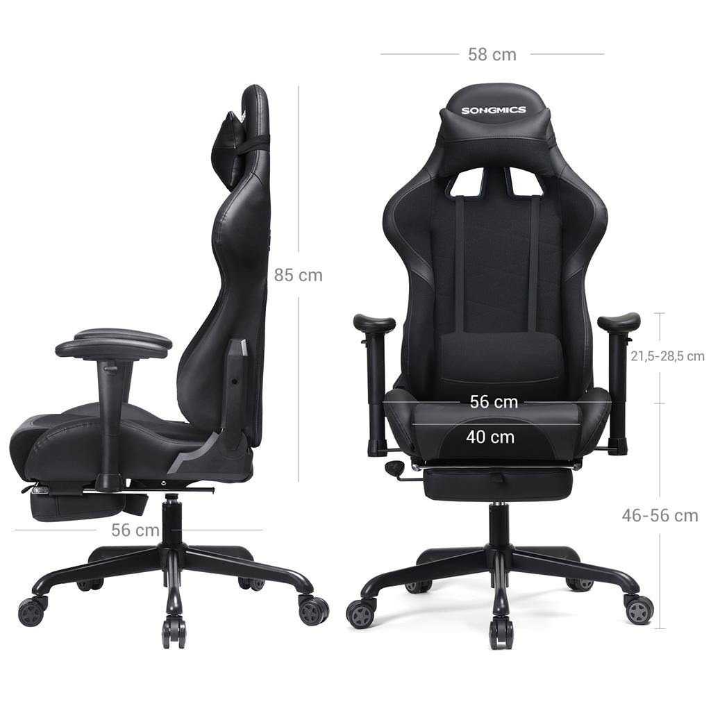 SONGMICS Sedia Gaming con Poggiapiedi, Sedia Girevole da Ufficio con ... SONGMICS Sedia Gaming con Poggiapiedi, Sedia Girevole da Ufficio con ...